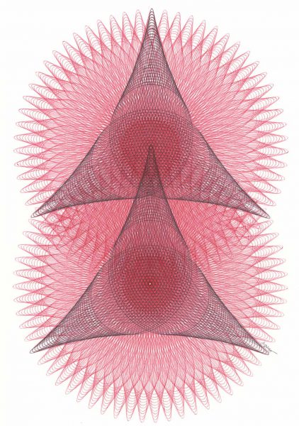 Triangle and circle series in red and black ballpoint ink – MARY WAGNER ...