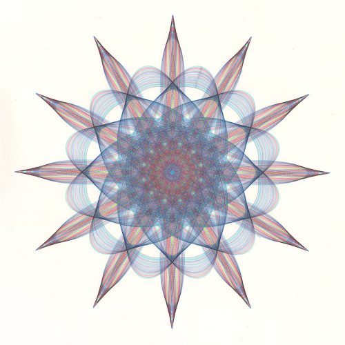 “Rainbow Dream” abstract ink drawing, 23 inch diameter drawing – MARY ...