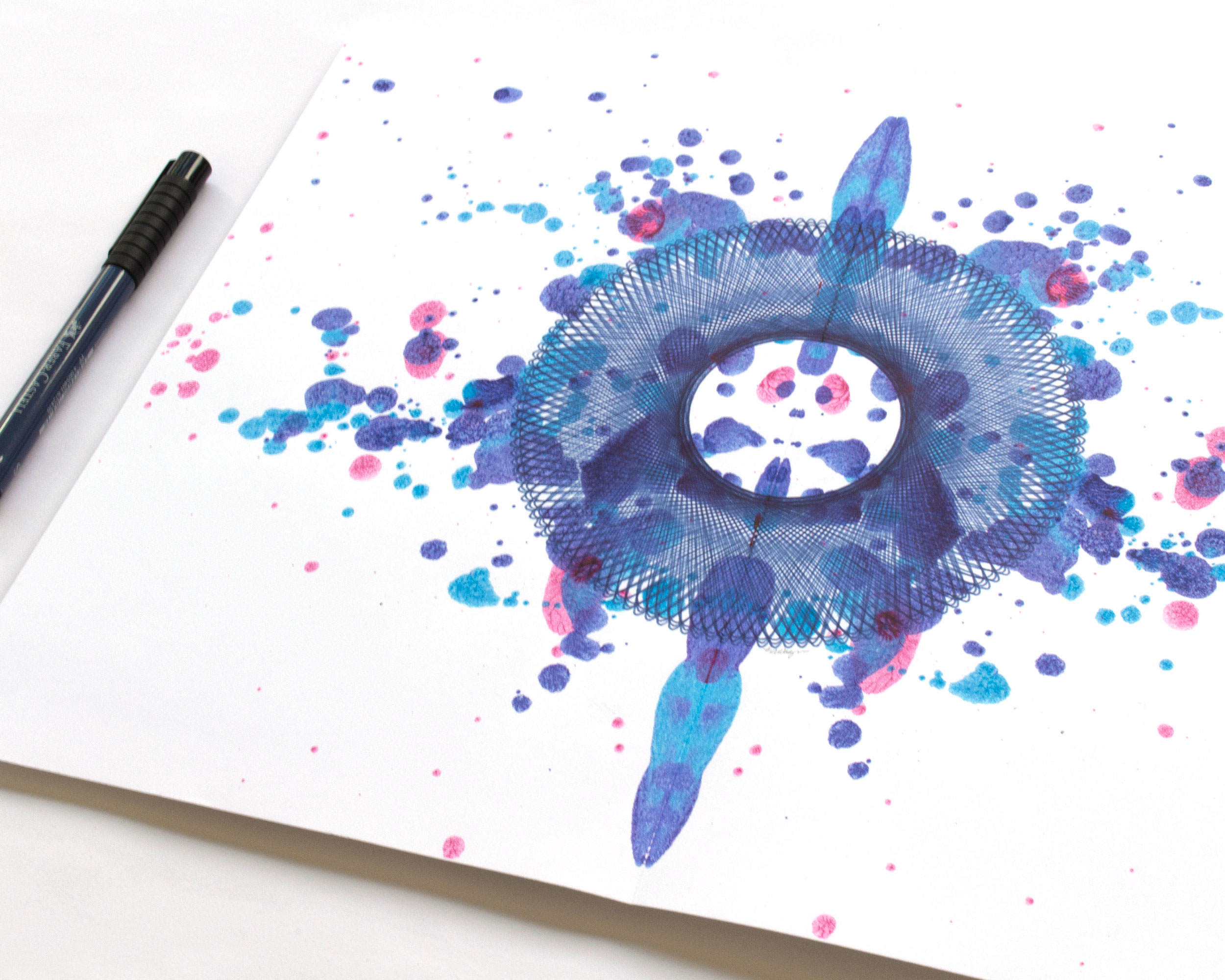 Ink Blot Paintings With Drawing – MARY WAGNER ART BLOG