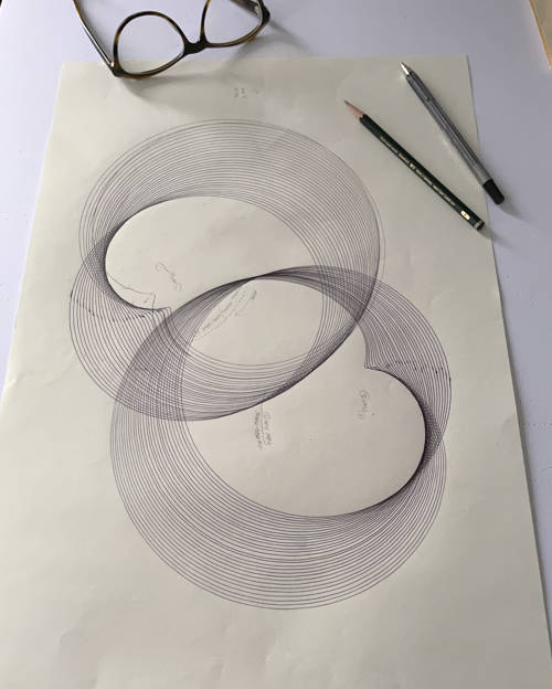 Cardioid Geometric Drawings Taking Form – MARY WAGNER ART BLOG