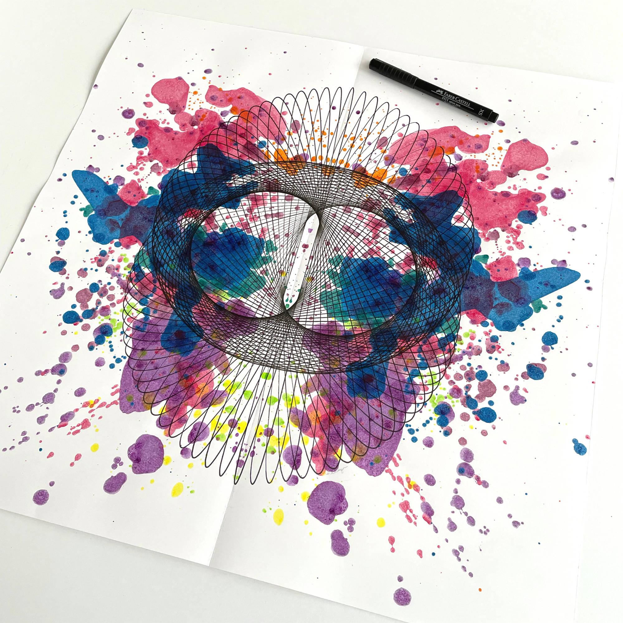 Ink Blot Paintings With Drawing – MARY WAGNER ART BLOG