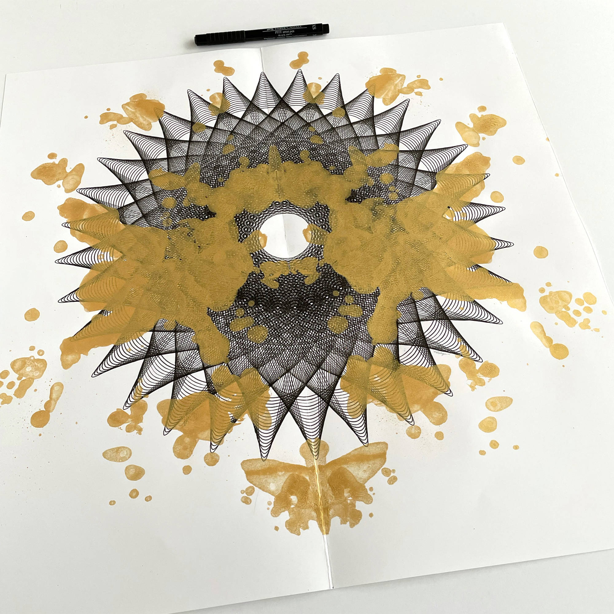 Ink Blot Paintings With Drawing – MARY WAGNER ART BLOG